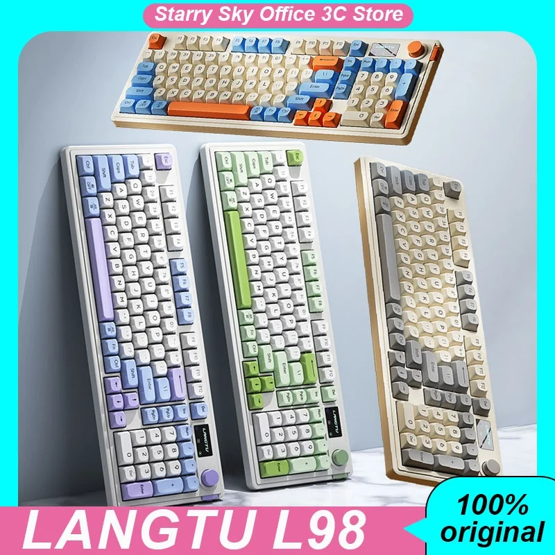 Langtu-L98-Mechanical-Keyboard-Wireless-Bluetooth-Wired-Multifunctional-Knob-Rgb-Logo-Screen ...