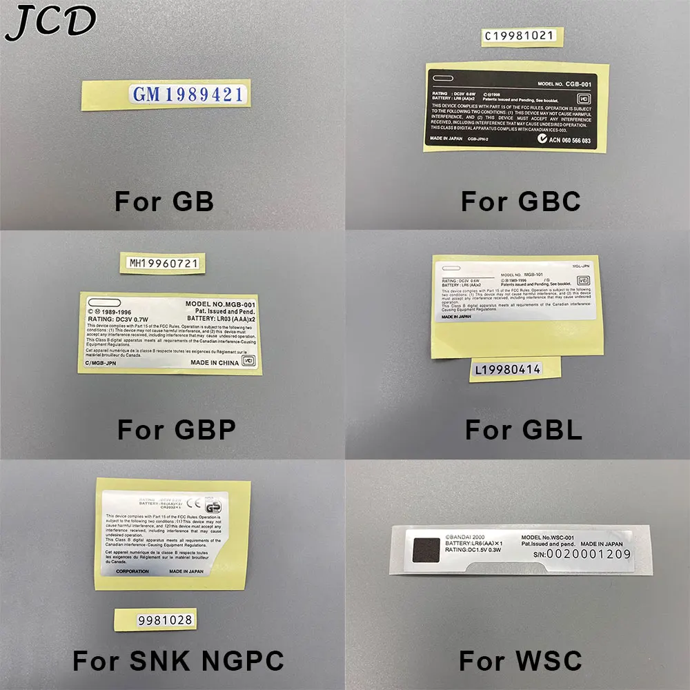 JCD-Game-Console-Adesivo-Substitui-o-para-SNK-NGPC-WSC-Shell-Novo-5Pcs ...