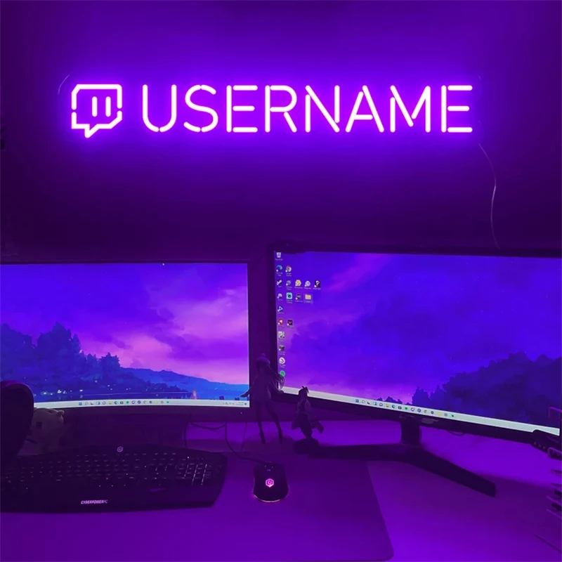 Custom Username Neon Sign Gamer Tag Gamer ID Led Neon Sign Personalized ...