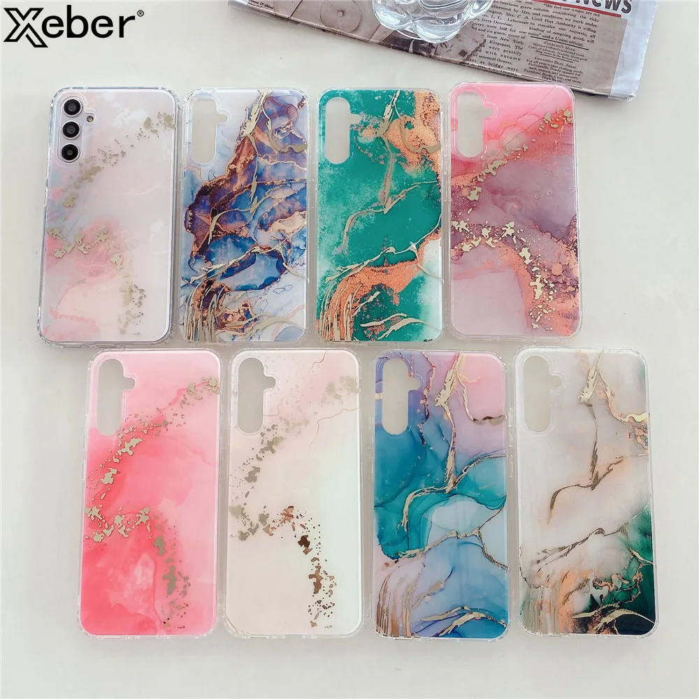 Funda-de-tel-fono-colorida-de-m-rmol-de-gata-de-lujo-para-Samsung ...