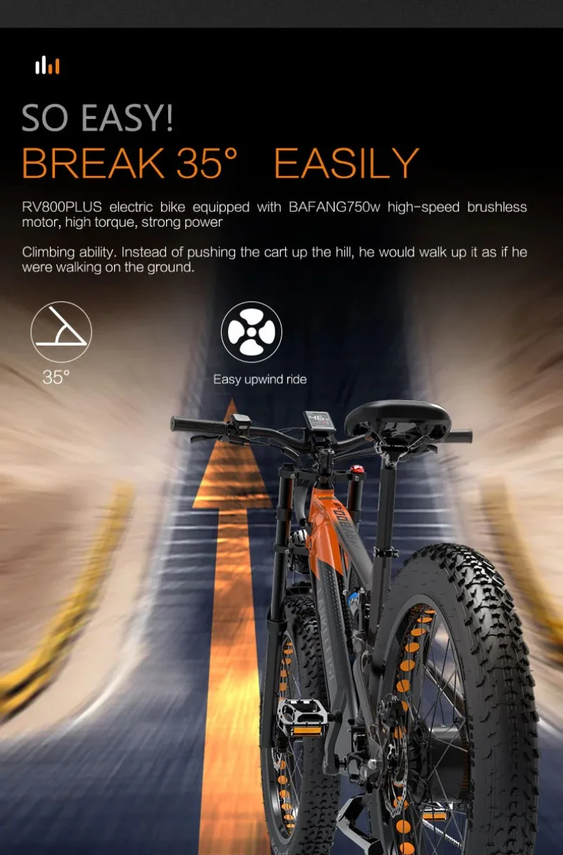 LANKELEISI RV800 Ebike 750W Motor 48V20Ah Full Suspension Electric ...