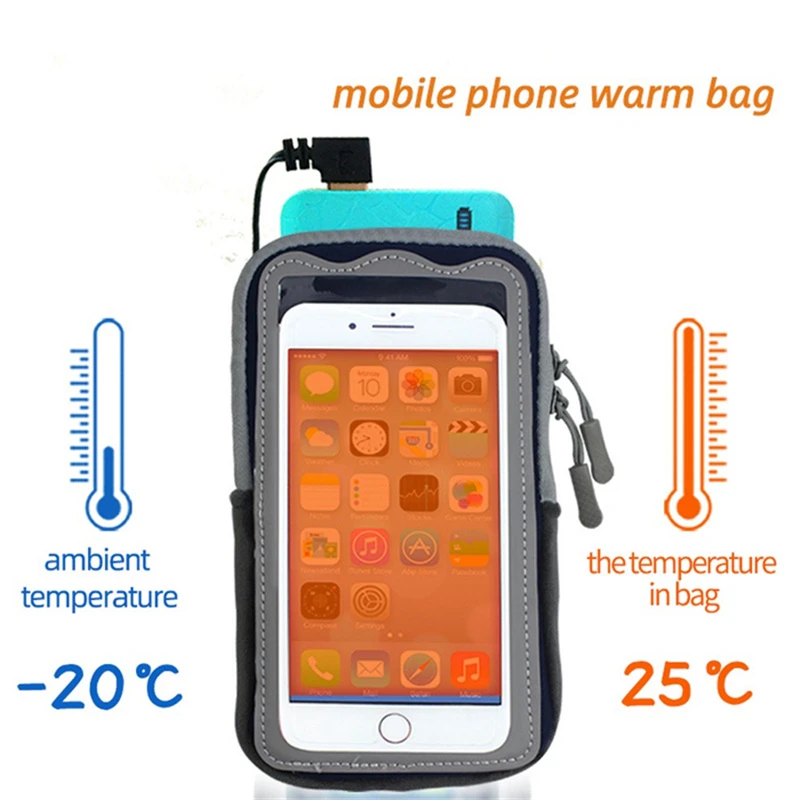 Electric Heated Phone Bag | Mobile Phone Heated Case | Winter Mobile ...