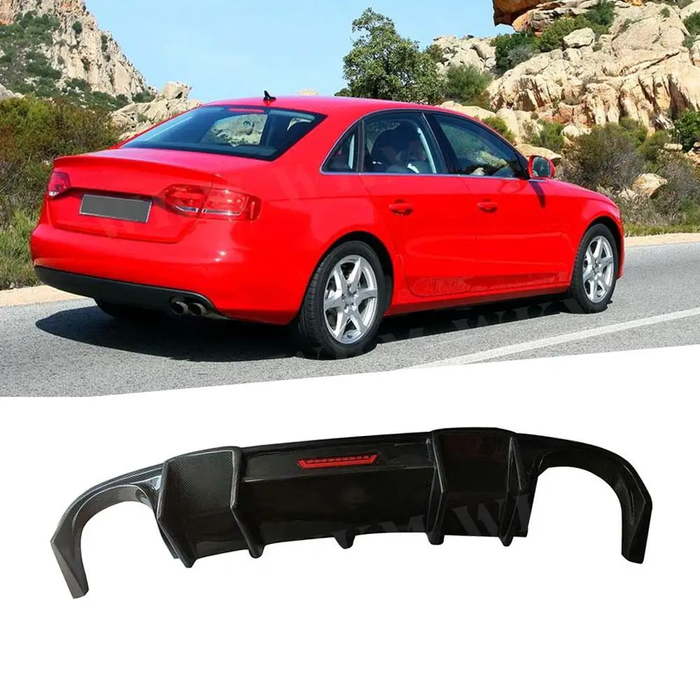 Carbon-Fiber-Rear-Lip-Diffuser-for-Audi-A4-B8-Standard-2009-2012-non ...
