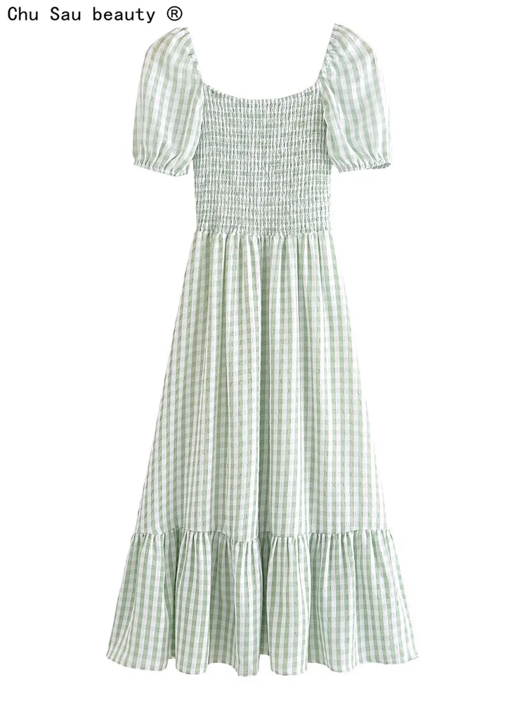 Autumn-Plaid-Midi-Dress-Women-2022-New-Vintage-Slim-Chic-Bust-Elastic ...