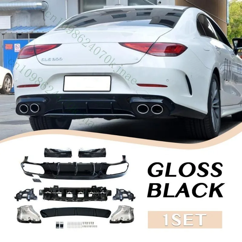 Rear Bumper Diffuser Lip Spoiler 4 Out For Benz CLS W257 2019-2023 ...