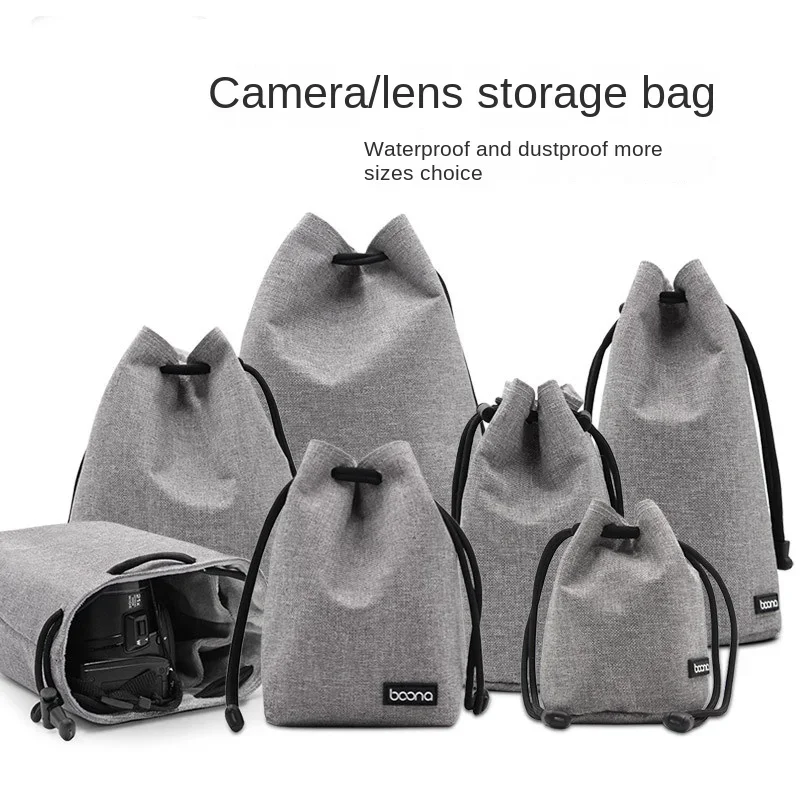 Lens-bag-neoprene-pouch-drawstring-waterproof-portable-camera-lens ...