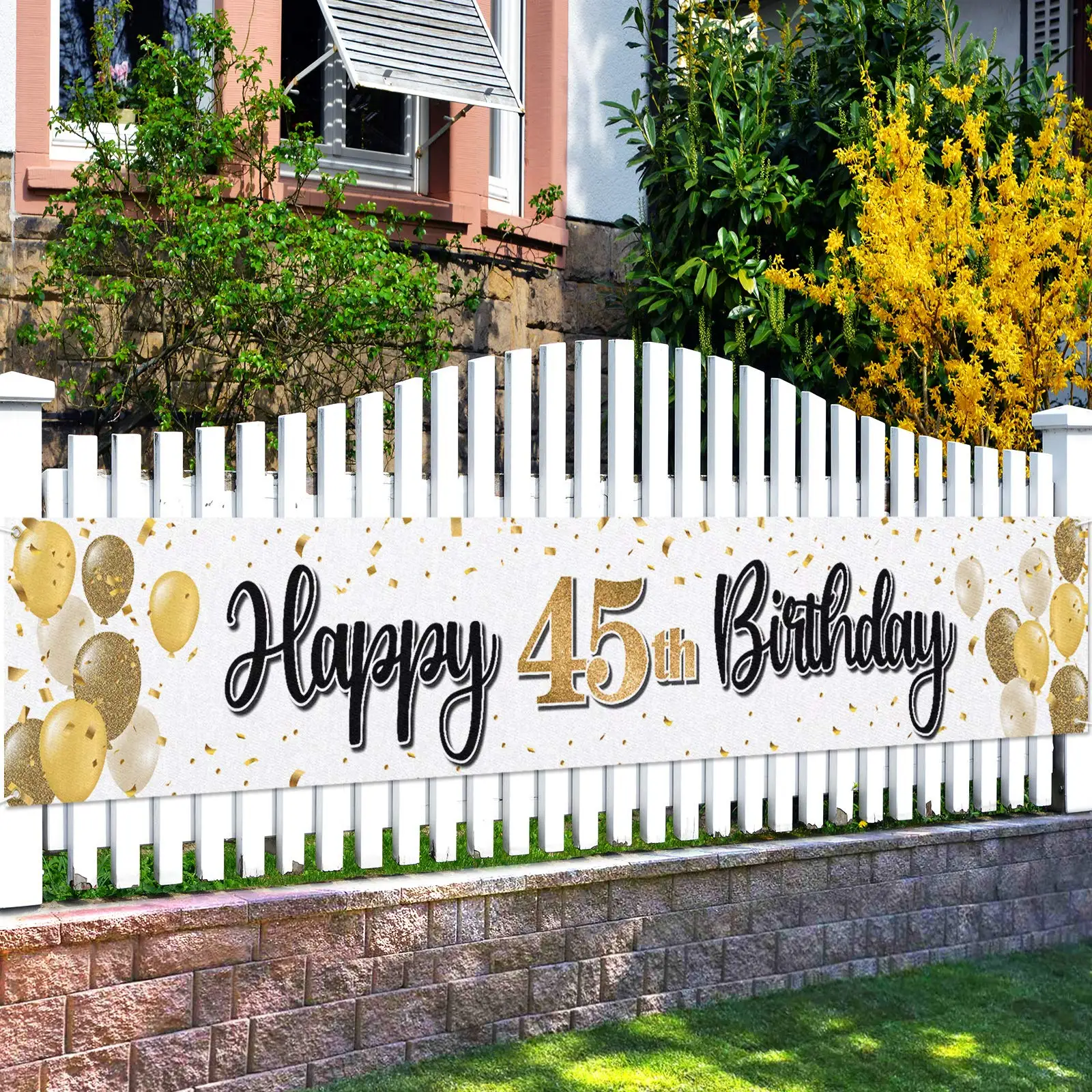 Happy 45th Birthday Banners Cheers To 45 Years Old Birthday Home ...