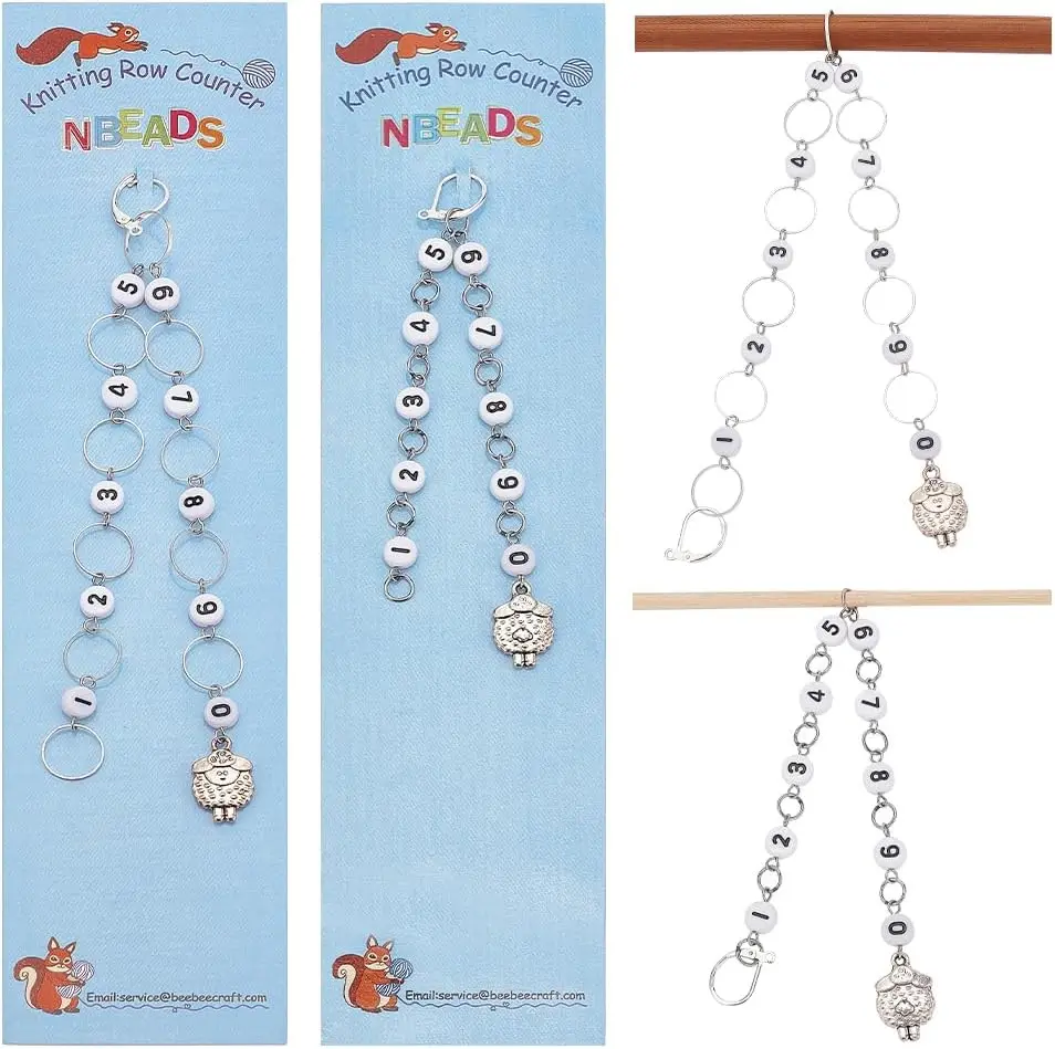 2Pcs-2Styles-Sheep-Charm-Knitting-Row-Counter-Chains-0-9-Number-Stitch ...