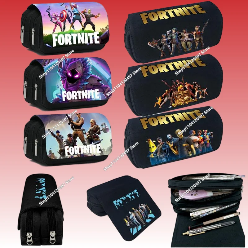 Fortnite Double-layer Pencil Bag Anime Pencil Case for Primary ...