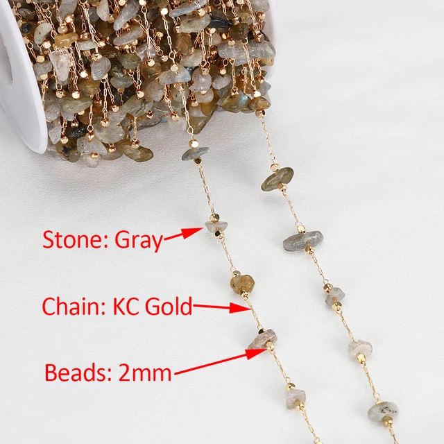 1meter Stone Chain Crystal Irregular Glass Stone Beads Chains Necklace ...