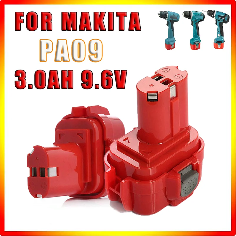 3500mAh 9.6V Ni-MH Rechargeable 192595-8 Battery For Makita PA09 9120 9122 6207D 192595-8,192596 ...