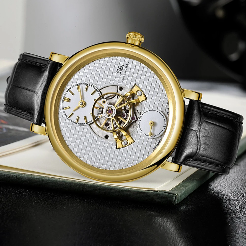 Shanghai Tourbillon Watch Men 40mm Luxury Automatic Watches Dome ...