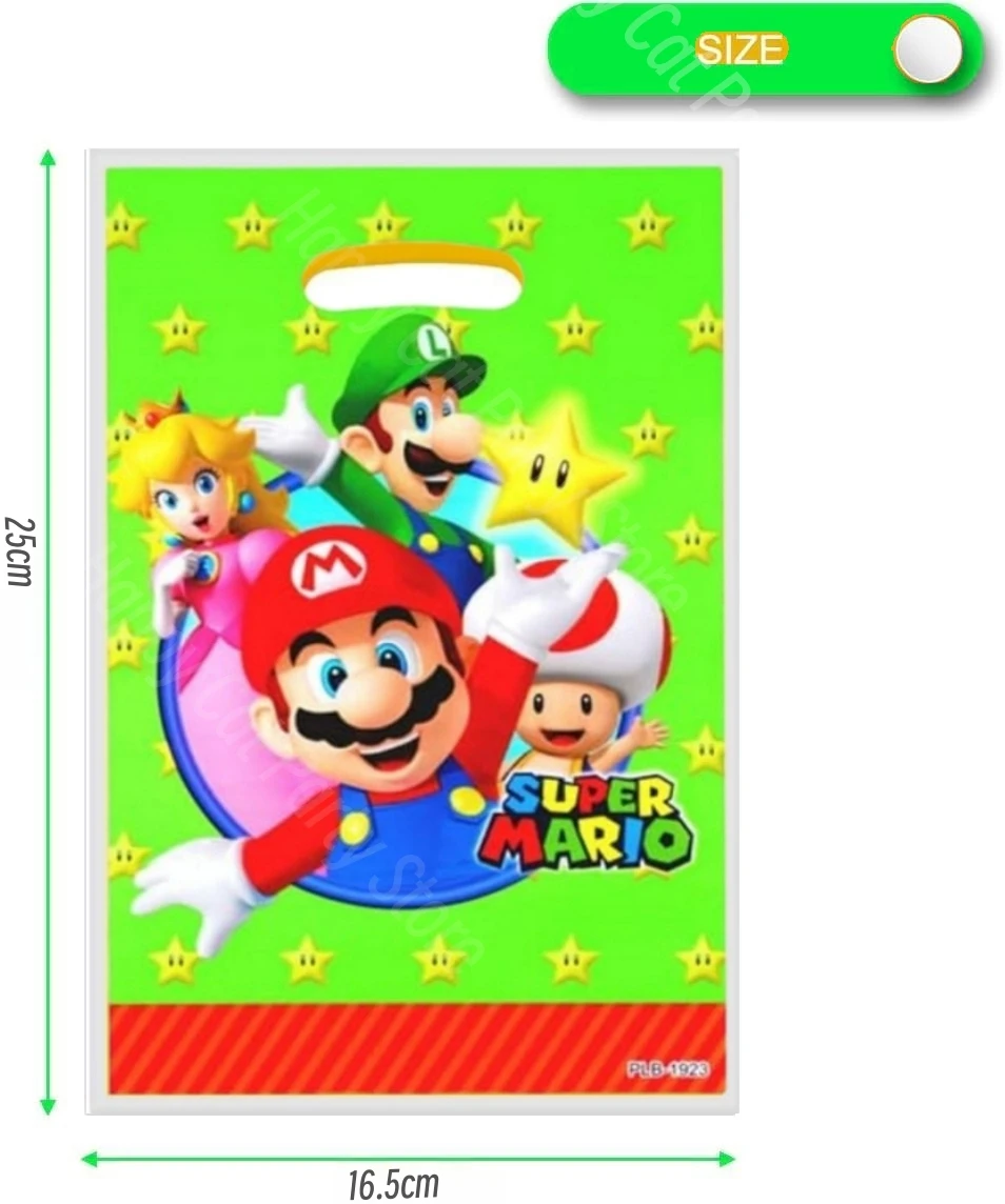 Bolsas de regalo de Super Mario, decoración de cumpleaños, paquete de ...