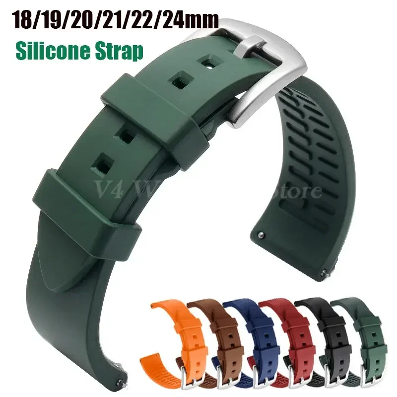 Silicone-Watch-Band-Watrproof-Straps-for-Most-Universal-Watch-18mm-19mm ...
