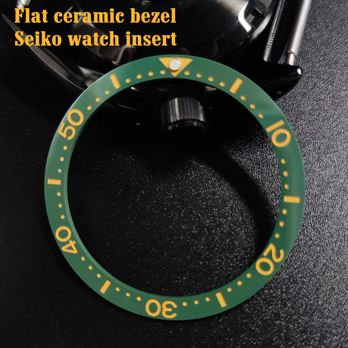 Seiko Bezel 38mm*31.5mm Flat Ceramic Bezel Luminous High Quality Bezel ...
