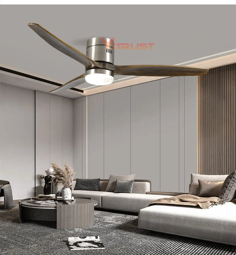 Wooden-LED-Ceiling-Fan-Strong-Wind-42inch-60in-Ceiling-Fan-Chrome-Black ...