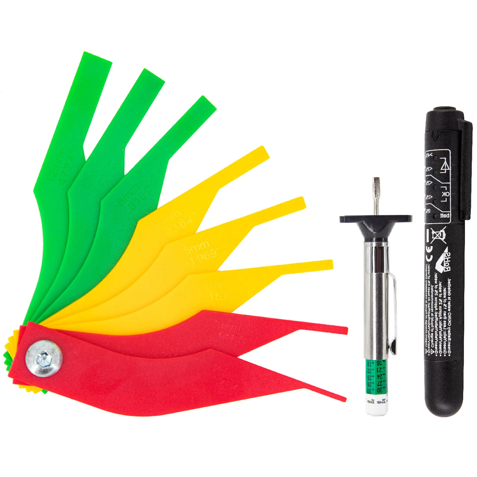 3pcs-Testing-Tool-Tire-Tread-Depth-Gauge-Brake-Lining-Thickness-Gauge ...