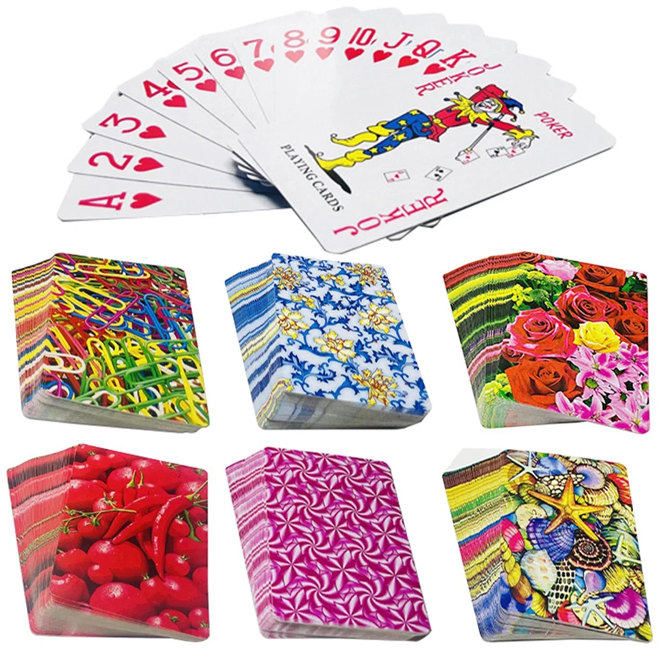 Pepper-playing-cards-board-games-child-kids-toys-Poker-Blue-Red-Peony ...