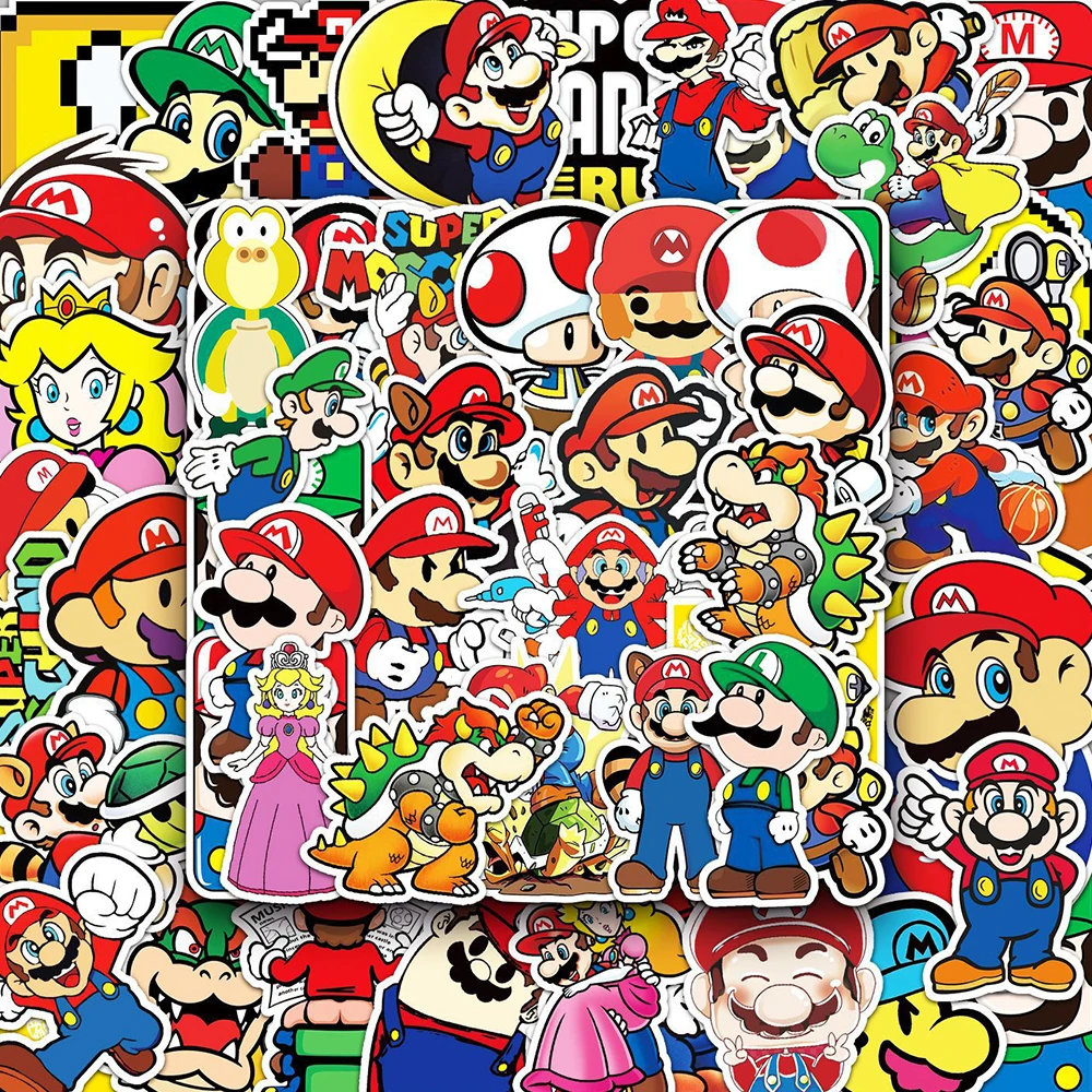 50-100pcs-Super-Mario-Stickers-Cool-Luigi-Yoshi-Anime-Sticker ...
