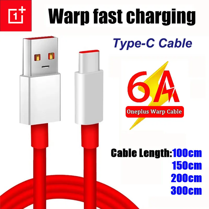 Oneplus-7-pro-7-Original-Warp-Quick-Charger-cable-6A-Dash-Fast-USB-Type ...