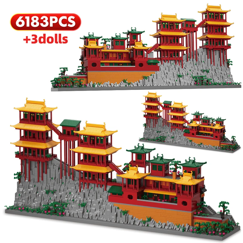 6183PCS-City-Mini-Ancient-Hanging-Temple-Architecture-Building-Blocks ...