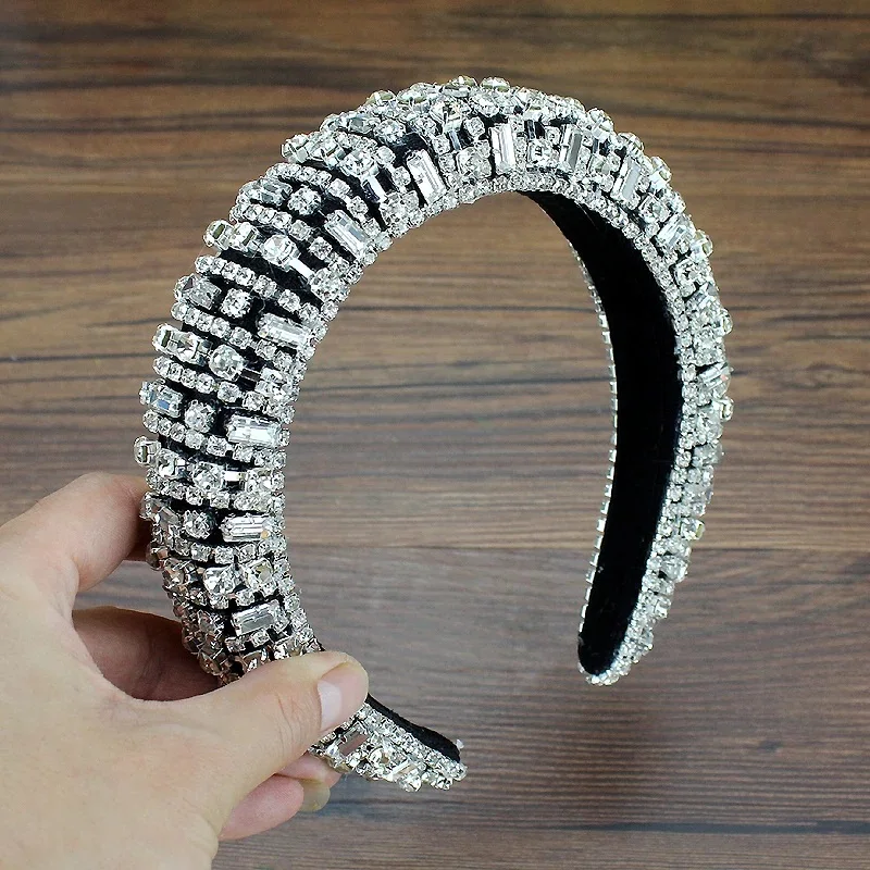 Handmade-Full-Crystal-Baroque-Padded-Hairbands-Colorful-Diamante ...
