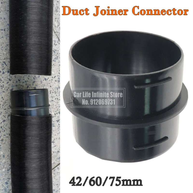 42mm/60mm/75mm 2KW 5KW Car Heater Ducting Pipe Joiner Connector Air ...