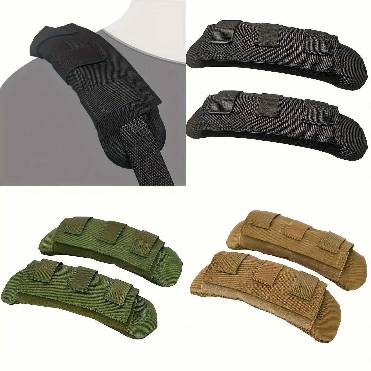 2 PC Tactical Vest Shoulder Strap Pad Comfort Cushion Nylon Mesh ...