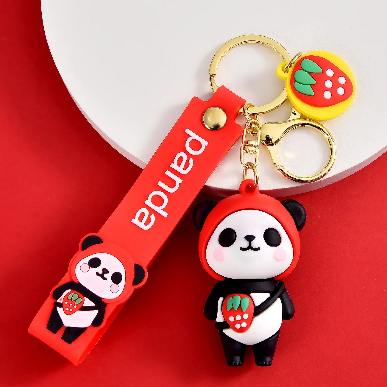 Cute-Mini-Panda-Keychain-Cartoon-Q-Edition-Panda-Wristbands-Keyring-for ...