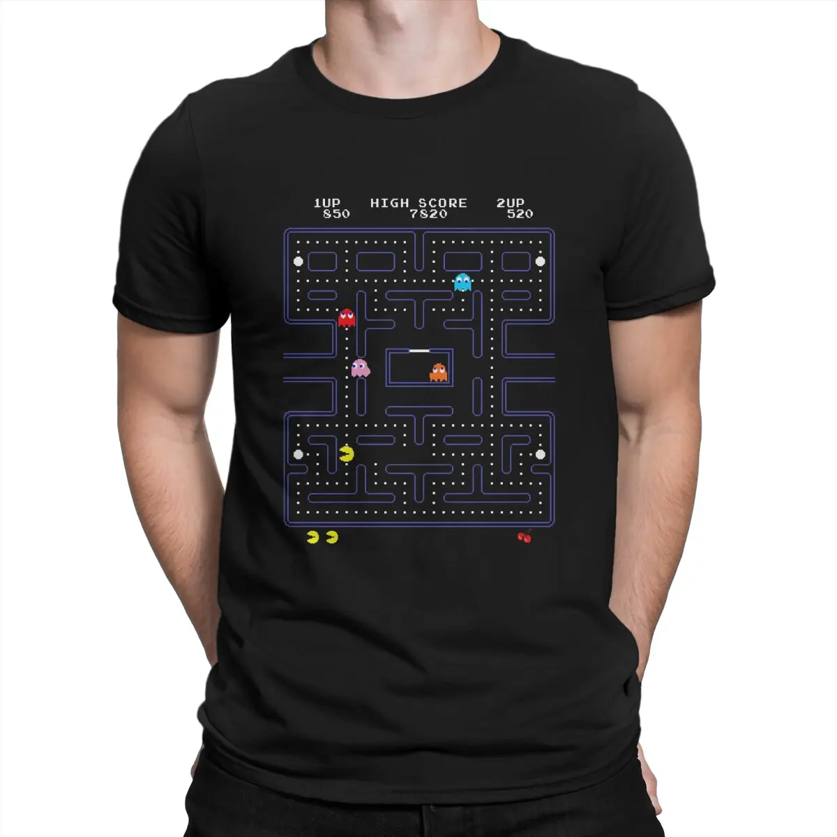 Retro-Arcade-T-Shirts-for-Men-Cotton-Vintage-T-Shirt-Crew-Neck-Arcade ...