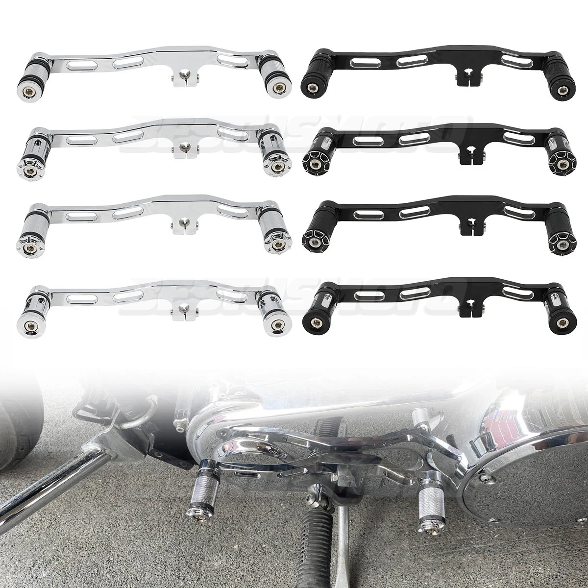 Motorcycle-Aliuminum-Heel-Toe-Shifter-Lever-Shift-with-Pegs-For-Harley ...