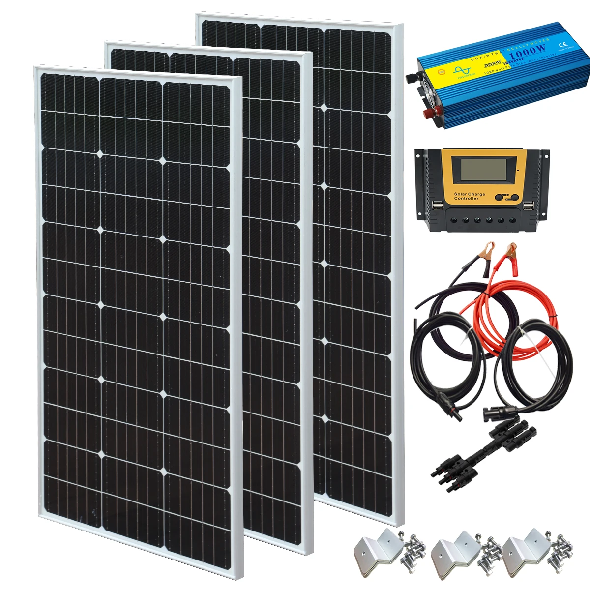 Kit completo de paneles solares rígidos, 300w, 110V o 220V, 1000W ...