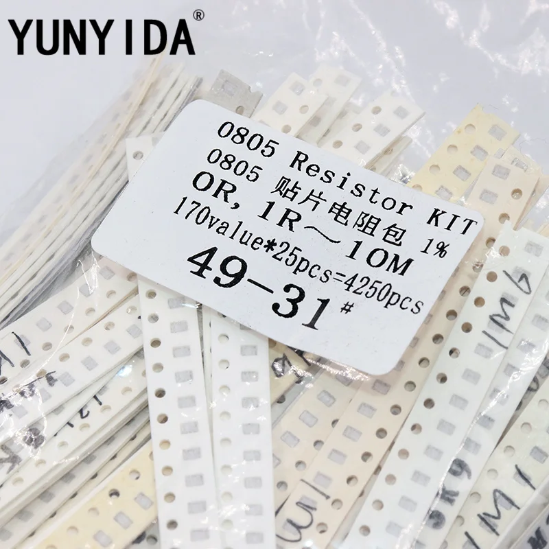 4250pcs-0805-SMD-Resistor-Kit-Assorted-Kit-1ohm-10M-ohm-1-170valuesX ...