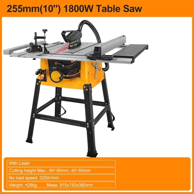 LUXTER Table Saw 255mm 10 Inch Wood Cutting Saw Dust Free With ...