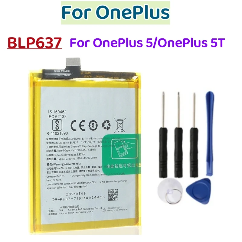 BLP637-Replacement-Phone-Battery-For-Oneplus-5-5T-A5001A50-3300mAh-High ...