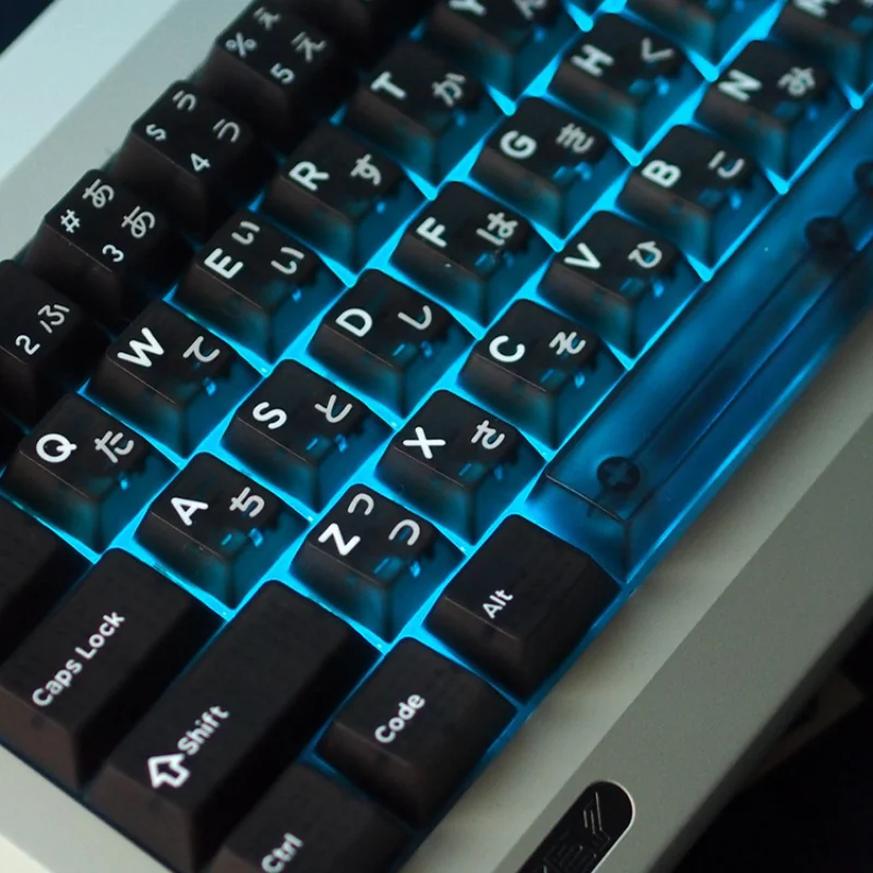Obsidian-Japanese-Keycaps-Black-Transparent-Gaming-Keyboard-Caps-custom ...
