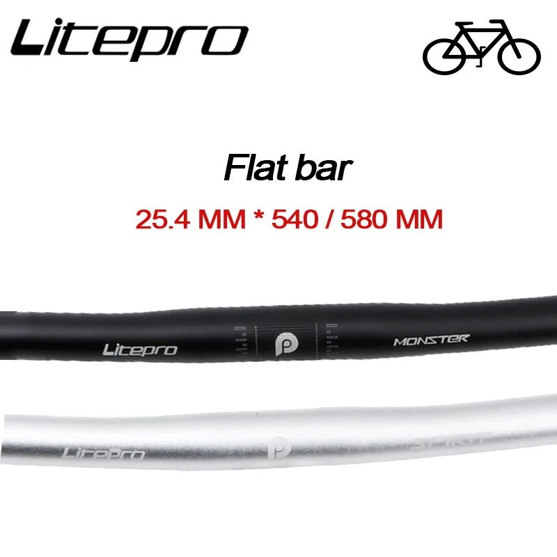Litepro 25.4mm * 540/580 MTB 핸들 바 알루미늄 합금 산악 자전거 핸들 바 플랫 핸들 자전거 액세서리