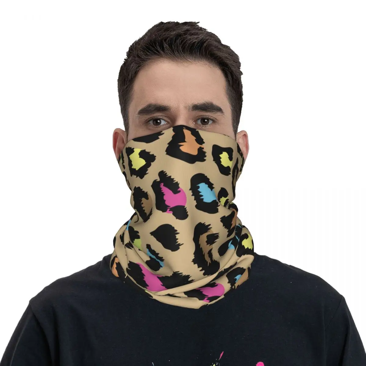 Colorful-Snow-Leopard-Bandana-Neck-Cover-Printed-Animal-Fur-Wrap-Scarf ...