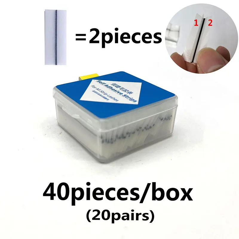 속눈썹글루 재사용 가능한 자가 접착 속눈썹 접착제 스트립 없음 저자극성 인조 연장 상자당 40 개 티몬