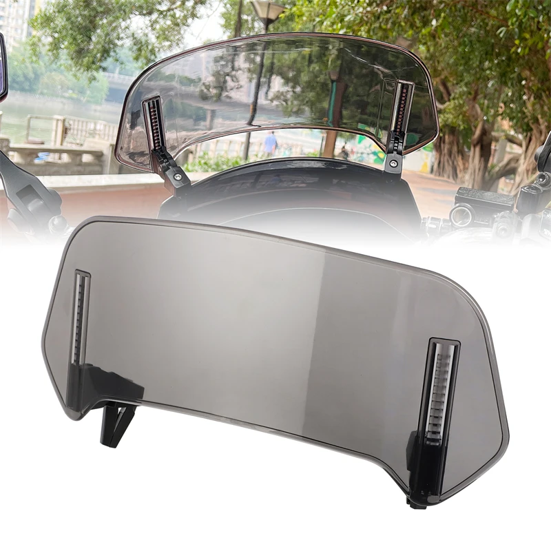 Universal Motorcycle Windshield Extension Clamp-On Windscreen Deflector ...