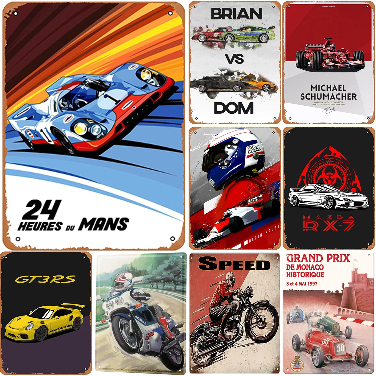 Grand-Phix-De-Monaco-Historique-Metal-Tin-Signs-Vintage-Racing-Car-Wall ...
