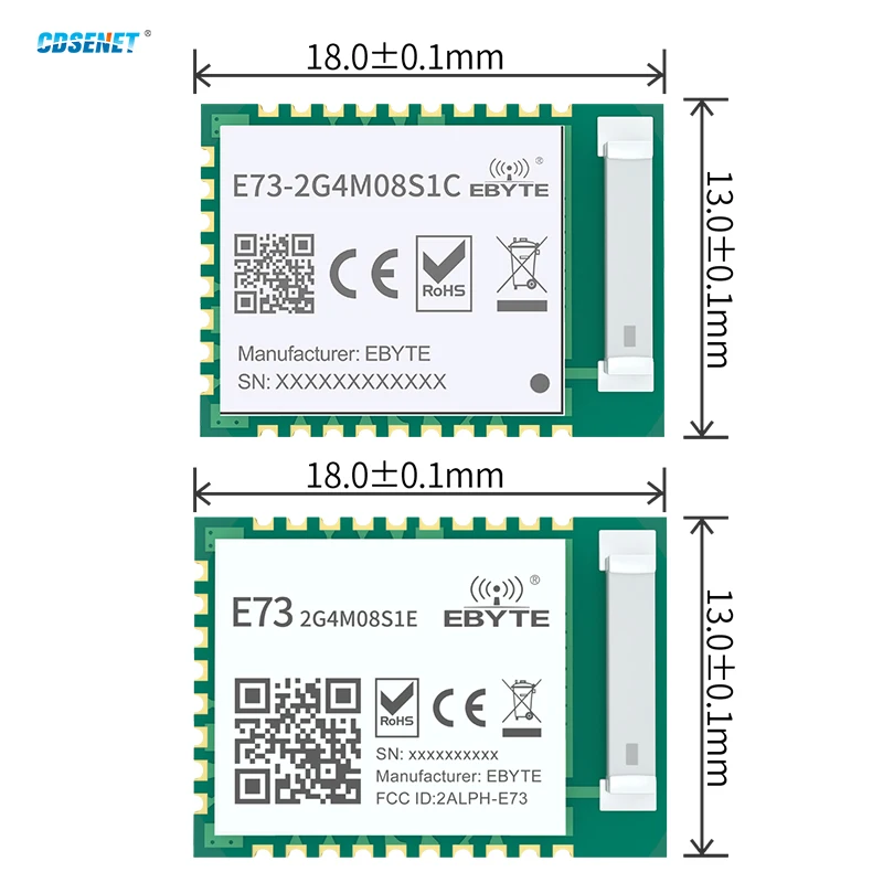 Módulo de SoC nRF52833/52840/5340 2,4G BLE5.4 serie DSENET E73 placa de ...