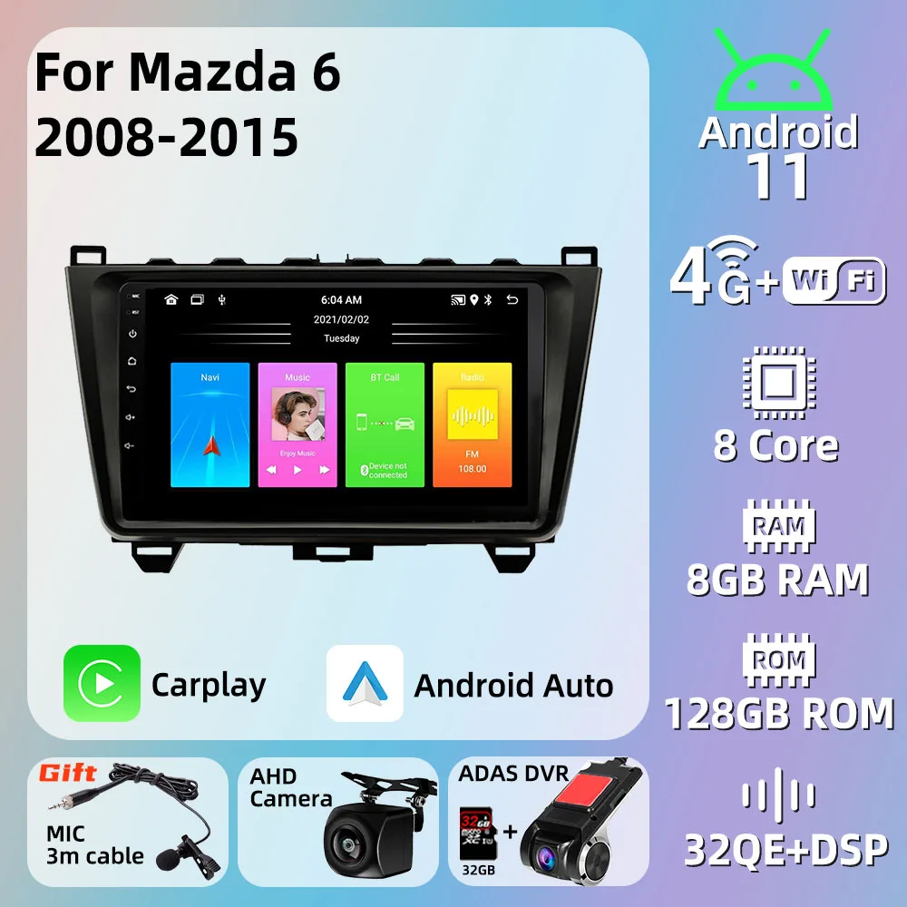 Car Radio For Mazda 6 2008-2015 2 Din Android Car Stereo Gps Navigation ...