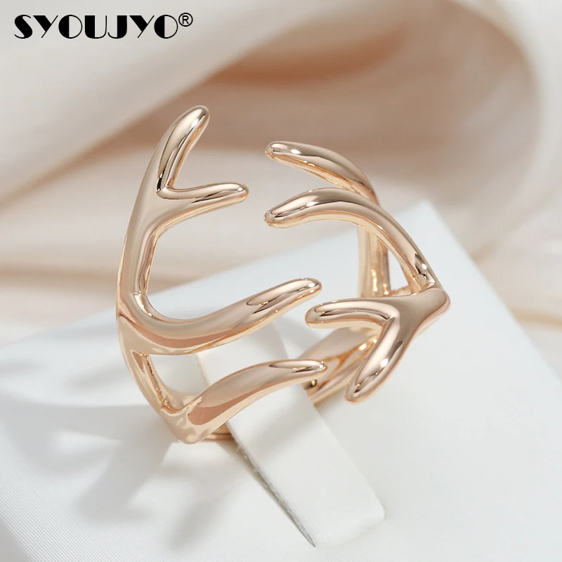 SYOUJYO-585-Gold-Color-Adjustable-Size-Rings-For-Women-Party-Fine ...