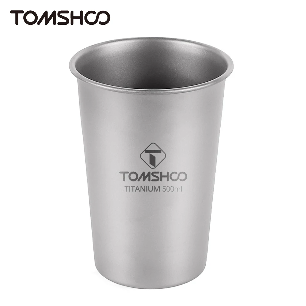 Tomshoo 500ML Titanium Beer Cup Outdoor Camping Titanium Cup Pure Ti ...