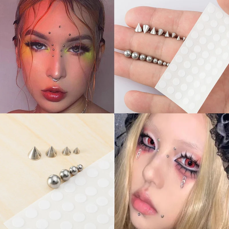 Stainless-Steel-Fake-Nose-Ring-Sticker-Non-Piercied-Lip-Nails-Ear-Stud ...