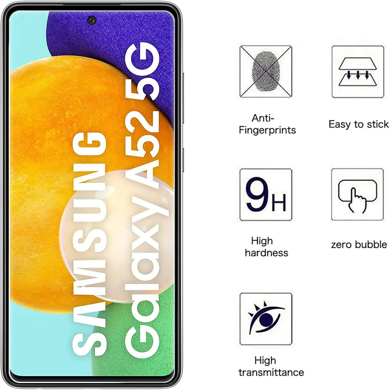 Full Cover Tempered Glass For Samsung Galaxy A52s 5G Screen Protector ...