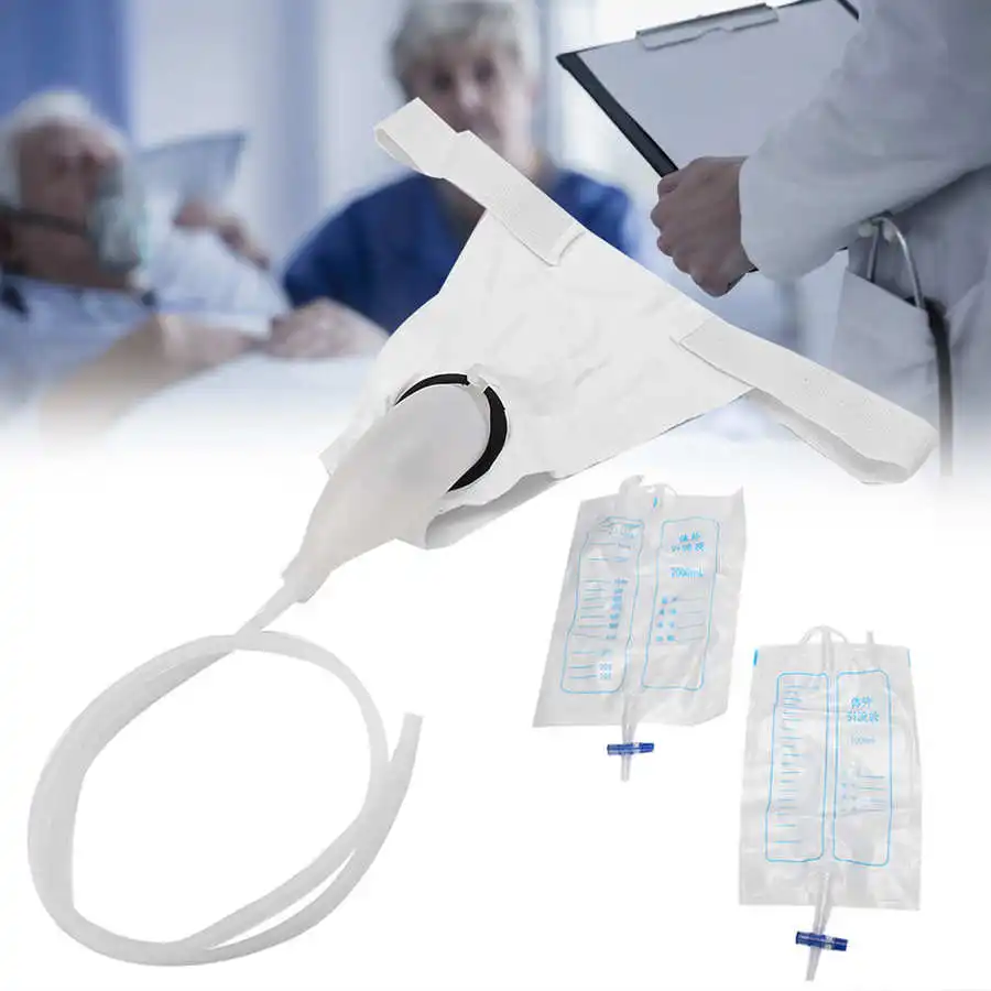 Male Urinals Urine Collector Bag Backflow-proof Reusable Silicone Urine ...