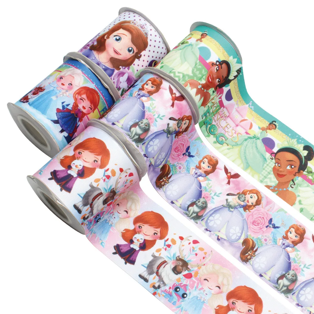 10yards-Disney-Frozen-Tiana-Sofia-Princess-Printed-Grosgrain-Ribbon-for ...
