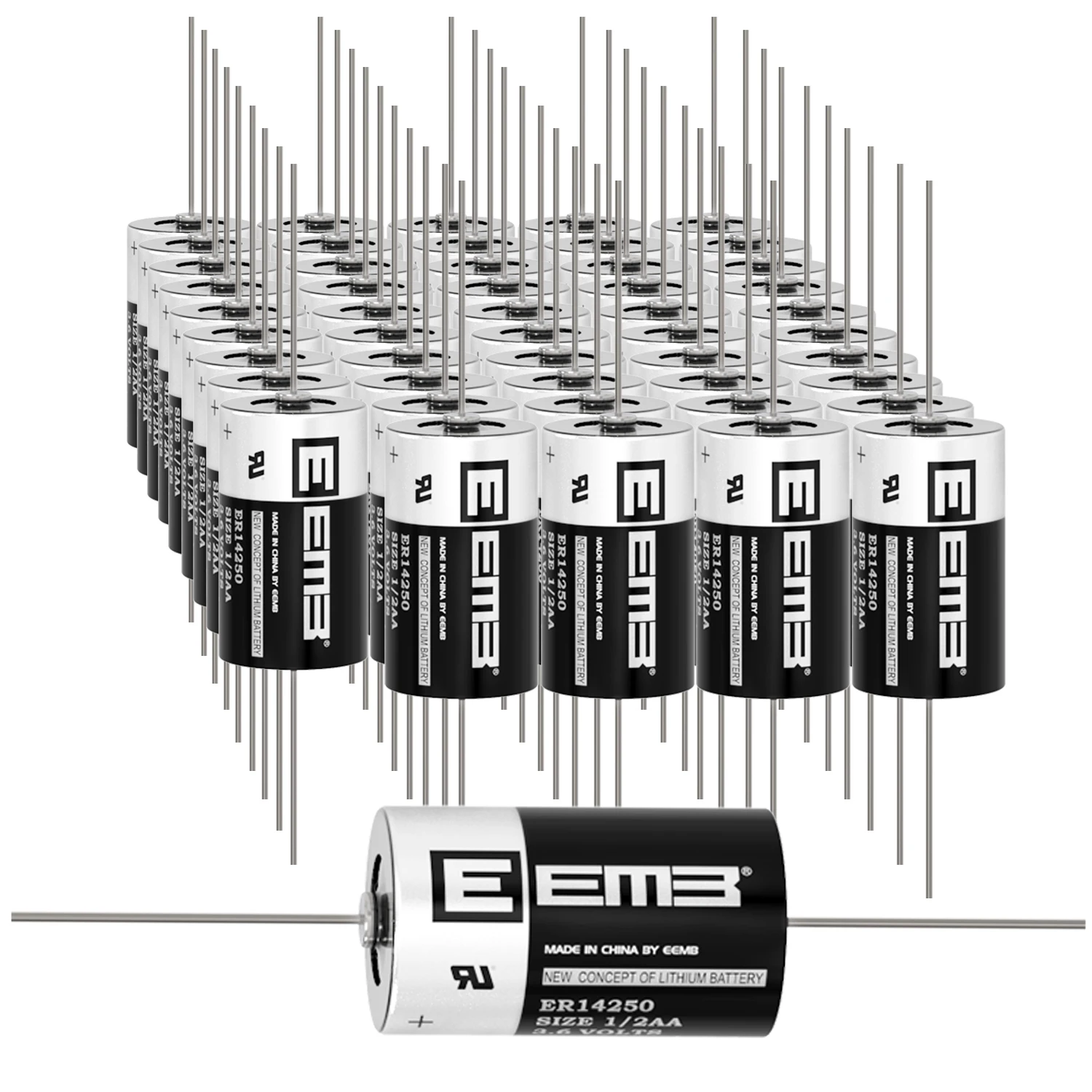 EEMB ER14250 3.6V 1/2 AA Battery with AX Pin Lithium Battery 14250 ...